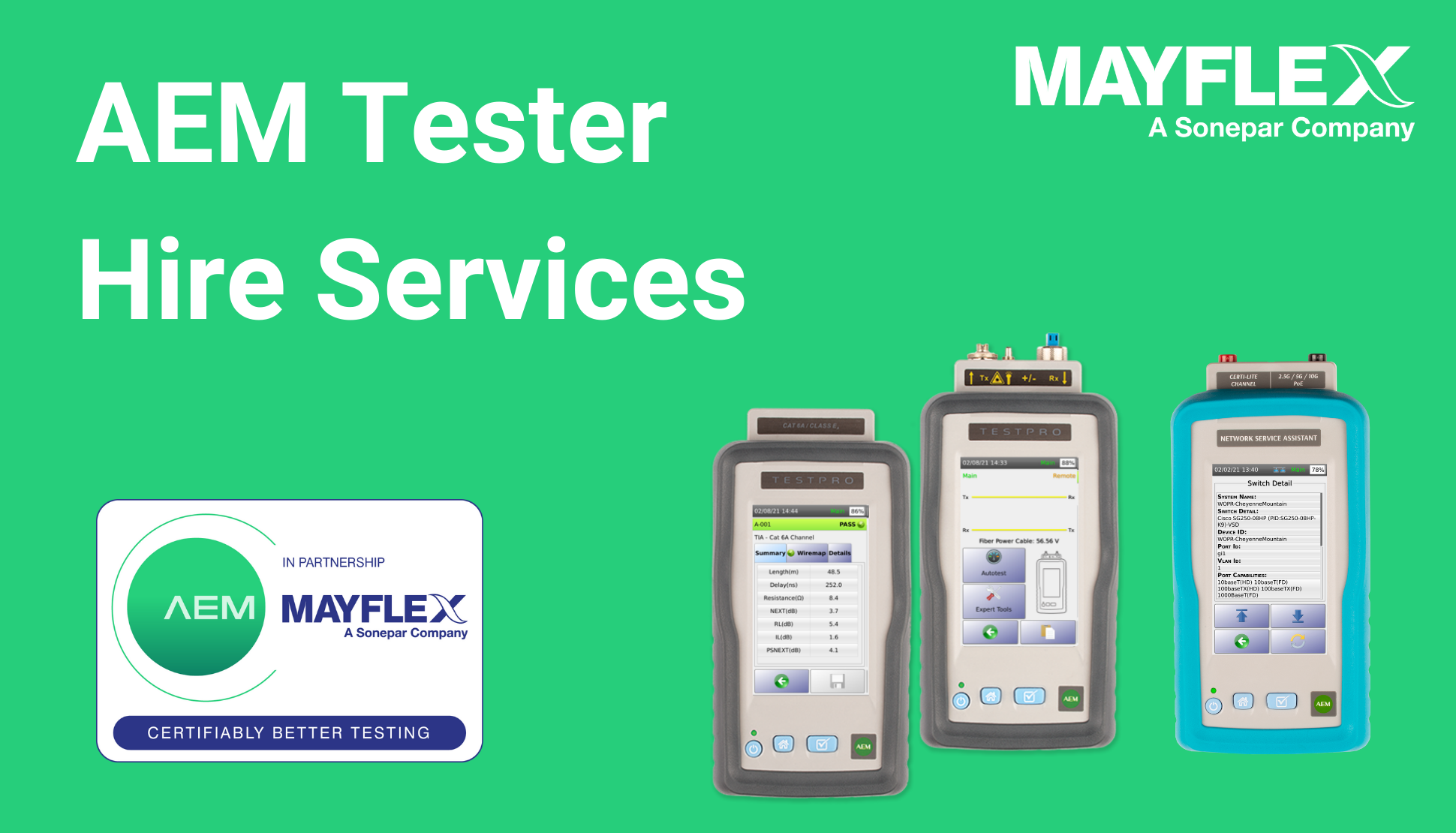 Mayflex offers AEM tester for hire – Benchmark